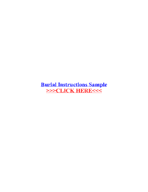Fillable Online Burial Instructions Sample Fax Email Print - pdfFiller