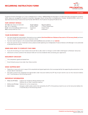 Fillable Online RECURRING INSTRUCTION FORM Fax Email Print - pdfFiller