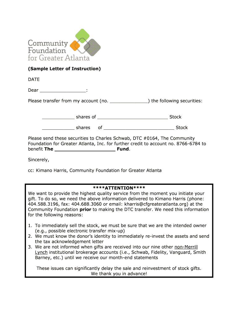Fillable Online (Sample Letter of Instruction) Fax Email Print - pdfFiller