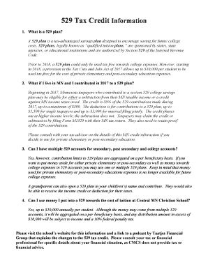 Fillable Online 529 Tax Credit Information Fax Email Print - pdfFiller