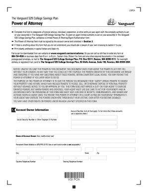 Fillable Online on your account(s) in The Vanguard 529 College Savings ...