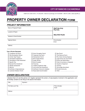 Fillable Online PROPERTY OWNER DECLARATION FORM Fax Email Print - pdfFiller