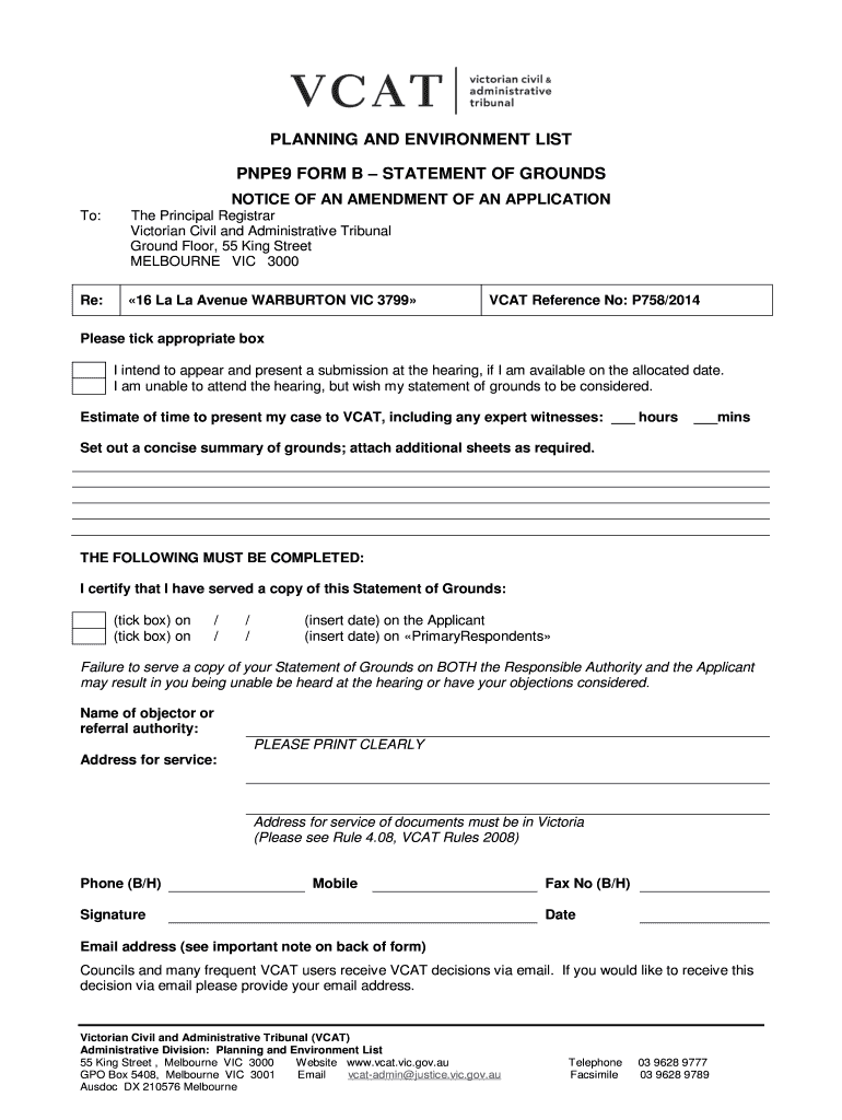 Fillable Online NOTICE OF AN AMENDMENT OF AN APPLICATION Fax Email ...