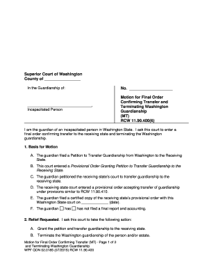 Fillable Online Motion for Final Order Fax Email Print - pdfFiller