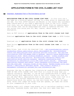Fillable Online Register Free To Download Files File Name : Application Form In The Civil Claims ...