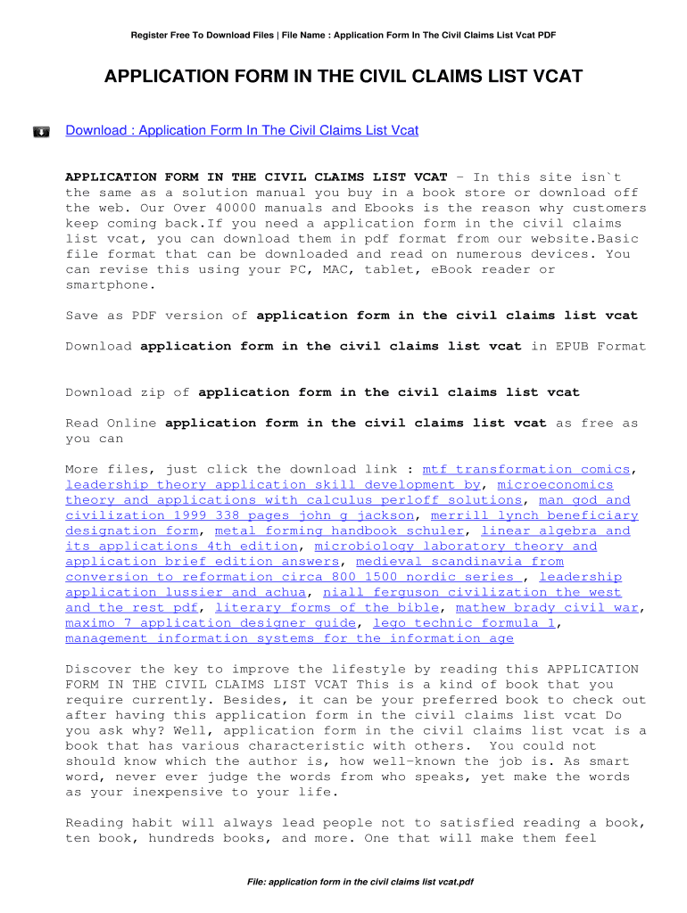 Fillable Online Register Free To Download Files File Name : Application ...