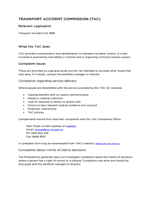 Fillable Online What the TAC does Fax Email Print - pdfFiller