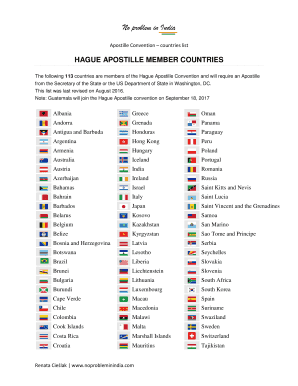 Fillable Online Apostille Convention countries list Fax Email Print ...