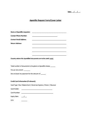 Fillable Online Apostille Request Form/Cover Letter Fax Email Print ...