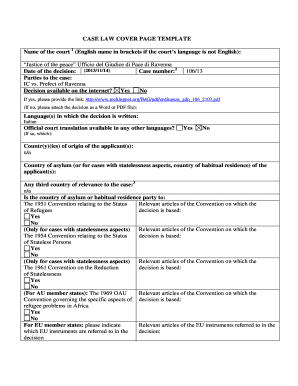 Fillable Online CASE LAW COVER PAGE TEMPLATE Fax Email Print - pdfFiller