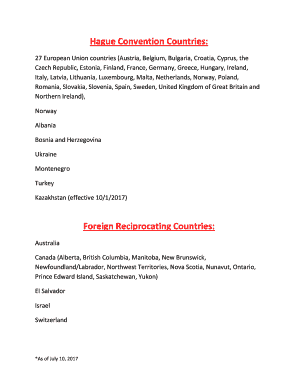 Fillable Online Hague Convention Countries: Fax Email Print - pdfFiller