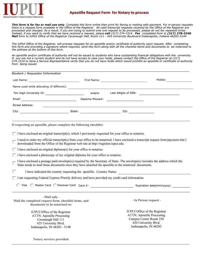 Fillable Online Apostille Request Form for Notary to process Fax Email ...