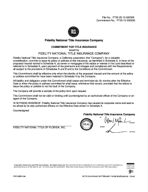 Fillable Online Fidelity National Title Insurance Company, a California ...