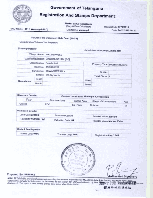 Sro Telangana - Fill Online, Printable, Fillable, Blank | pdfFiller