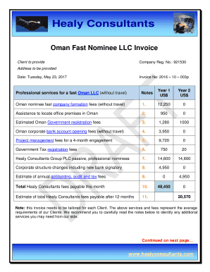 Fillable Online Oman Fast Nominee LLC Invoice Fax Email Print - pdfFiller