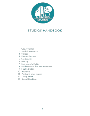 Fillable Online STUDIOS HANDBOOK Fax Email Print - pdfFiller