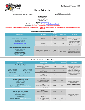 Fillable Online Hotel Price List Fax Email Print - pdfFiller