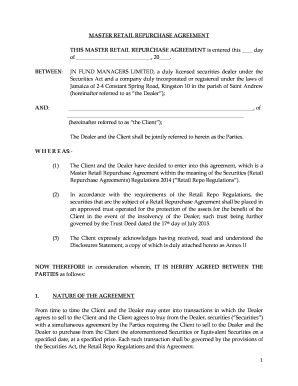 Fillable Online MASTER RETAIL REPURCHASE AGREEMENT Fax Email Print ...