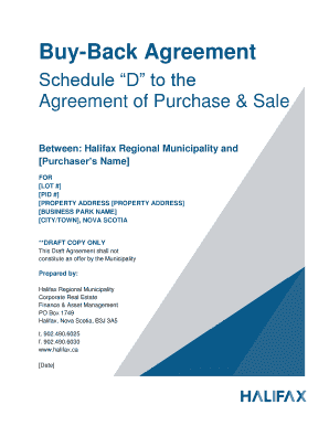 Fillable Online Buy-Back Agreement Fax Email Print - pdfFiller