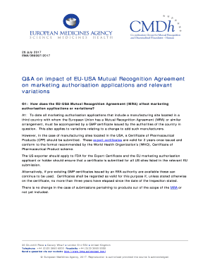 Fillable Online Q&A on impact of EU-USA Mutual Recognition Agreement ...