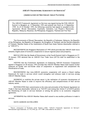 Fillable Online Asean Framework Agreement On Services Fax Email Print