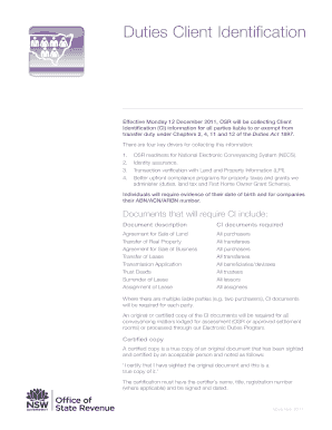 Fillable Online Duties Client Identification Fax Email Print - pdfFiller