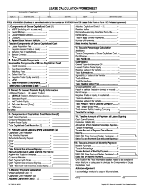 Lease Calculation Worksheet - Fill Online, Printable, Fillable, Blank ...