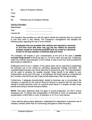 Fillable Online Users of Company Vehicles Fax Email Print - pdfFiller