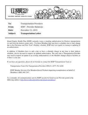 Fillable Online Inland Empire Health Plan (IEHP) currently issues a ...