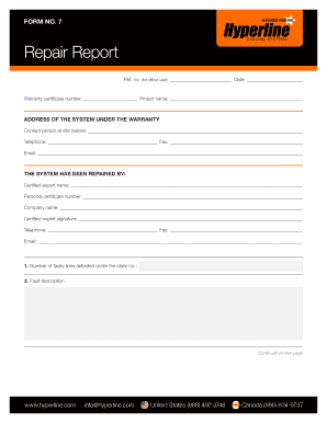 Fillable Online Repair Report Fax Email Print - pdfFiller