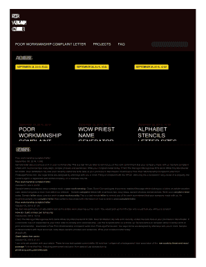 Fillable Online POOR WORKMANSHIP COMPLAINT LETTER Fax Email Print ...