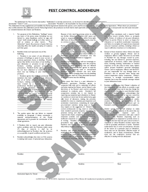 Fillable Online PEST CONTROL ADDENDUM Fax Email Print - pdfFiller