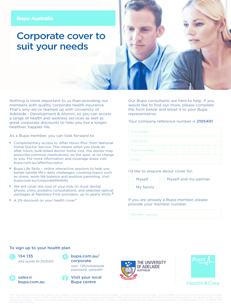 Fillable Online Bupa Australia Fax Email Print - pdfFiller