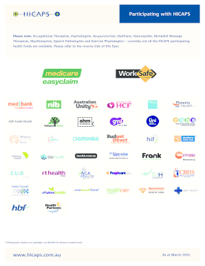 Fillable Online Participating with HICAPS Fax Email Print - pdfFiller