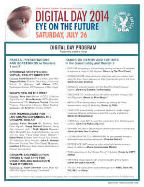 Fillable Online DGA Special Projects Committee Presents Fax Email Print ...