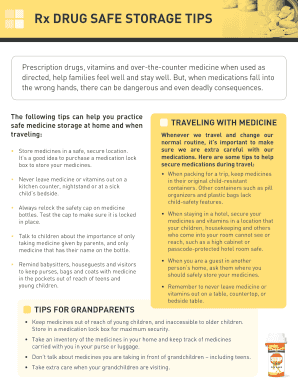 Fillable Online Rx DRUG SAFE STORAGE TIPS Fax Email Print - pdfFiller