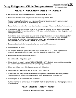 Fillable Online Drug Fridge and Clinic Temperatures Fax Email Print ...