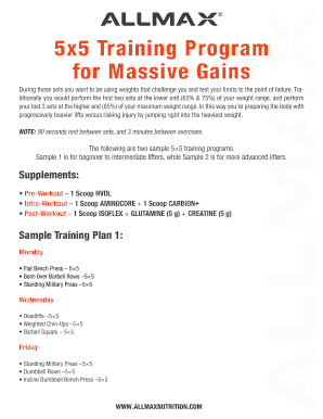 Fillable Online 5x5 Training Program Fax Email Print - pdfFiller