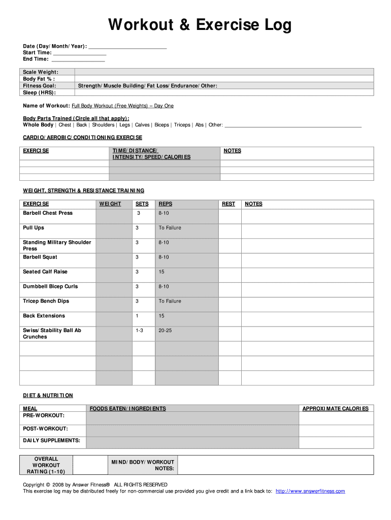 Fillable Online Body Fat %: Fax Email Print - pdfFiller