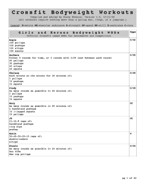 Fillable Online Crossfit Bodyweight Workouts Fax Email Print - pdfFiller