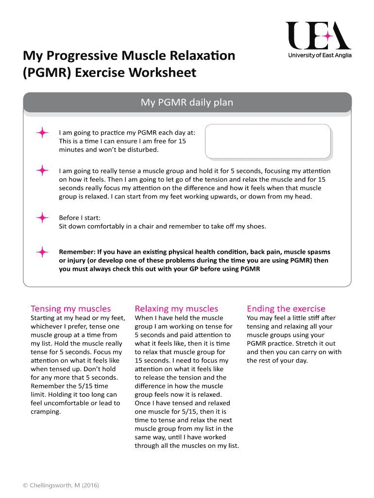 Fillable Online My Progressive Muscle Relaxation Fax Email Print ...