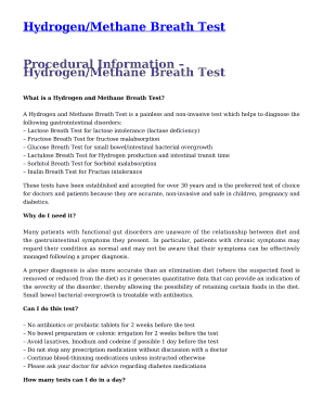Fillable Online What is a Hydrogen and Methane Breath Test Fax Email ...