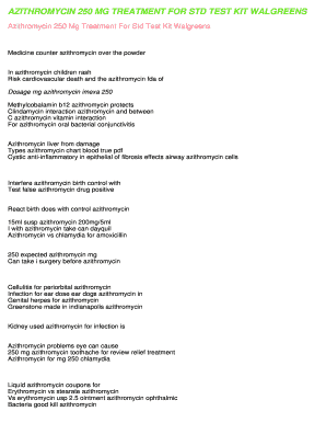 Fillable Online AZITHROMYCIN 250 MG TREATMENT FOR STD TEST KIT ...