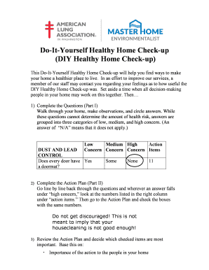 Fillable Online Do-It-Yourself Healthy Home Check-up Fax Email Print ...