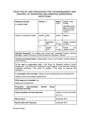 Fillable Online TRUST POLICY AND PROCEDURE FOR THE MANAGEMENT AND Fax ...