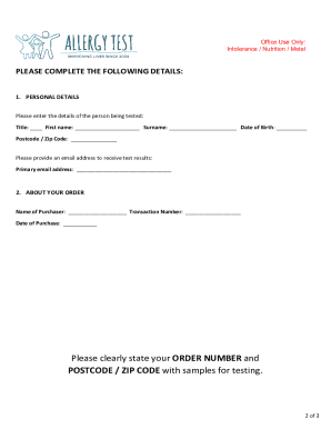 Fillable Online hair samples clearly labeled to: Fax Email Print ...