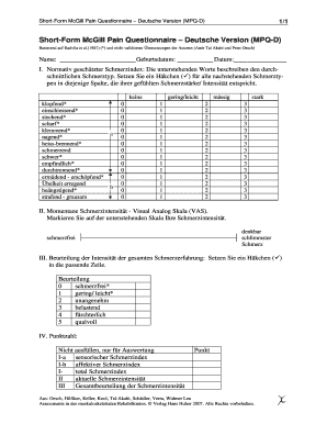 Mcgill Pain Questionnaire Deutsch Pdf - Fill Online, Printable ...