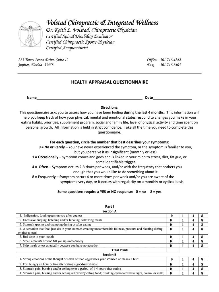 Fillable Online Volstad Chiropractic & Integrated Wellness Fax Email ...