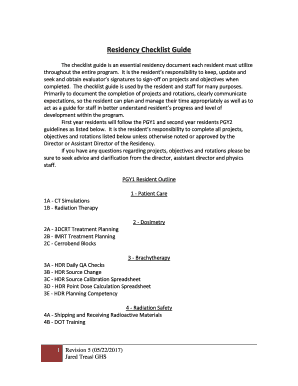 Fillable Online Residency Checklist Guide Fax Email Print - pdfFiller