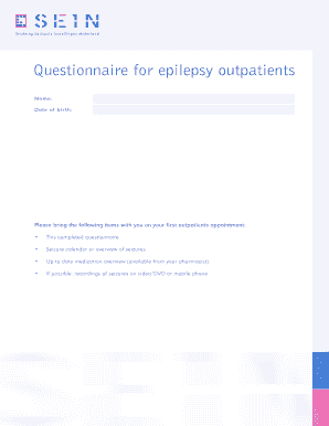 Fillable Online Questionnaire for epilepsy outpatients Fax Email Print ...